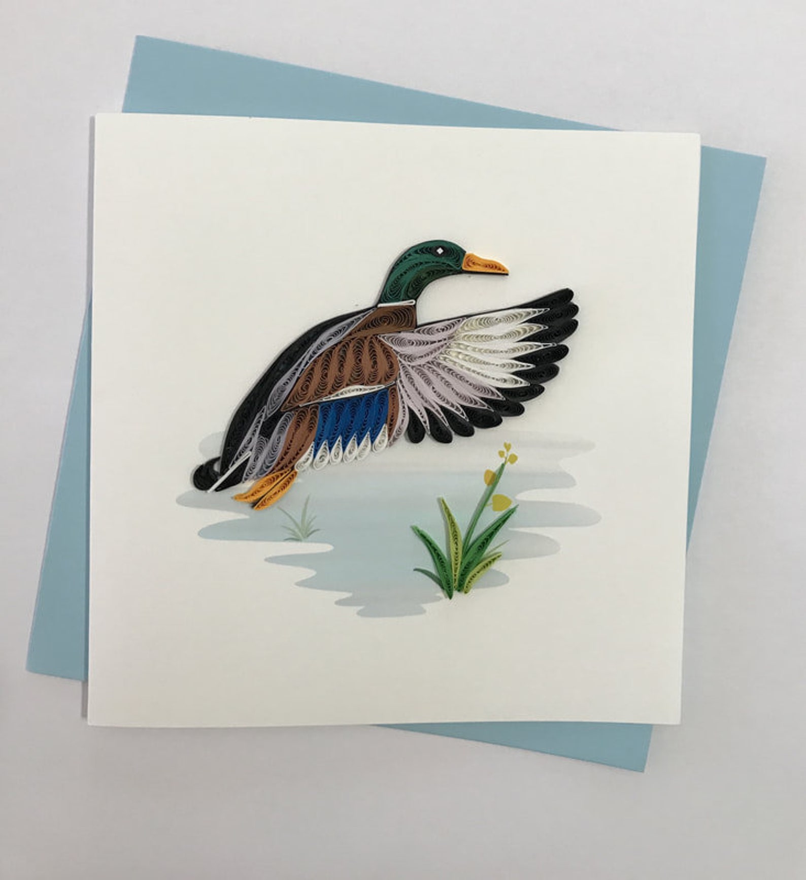 Mallard Duck Quilling Greeting Card, Handmade Greeting Card, Quilling ...