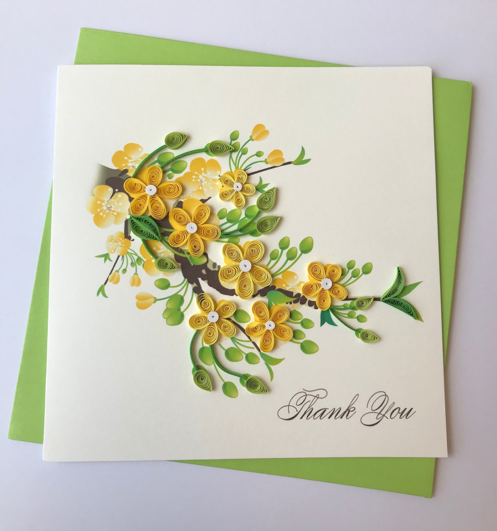 Thank You Card Quilling Greeting Card Handmade Greeting - Etsy