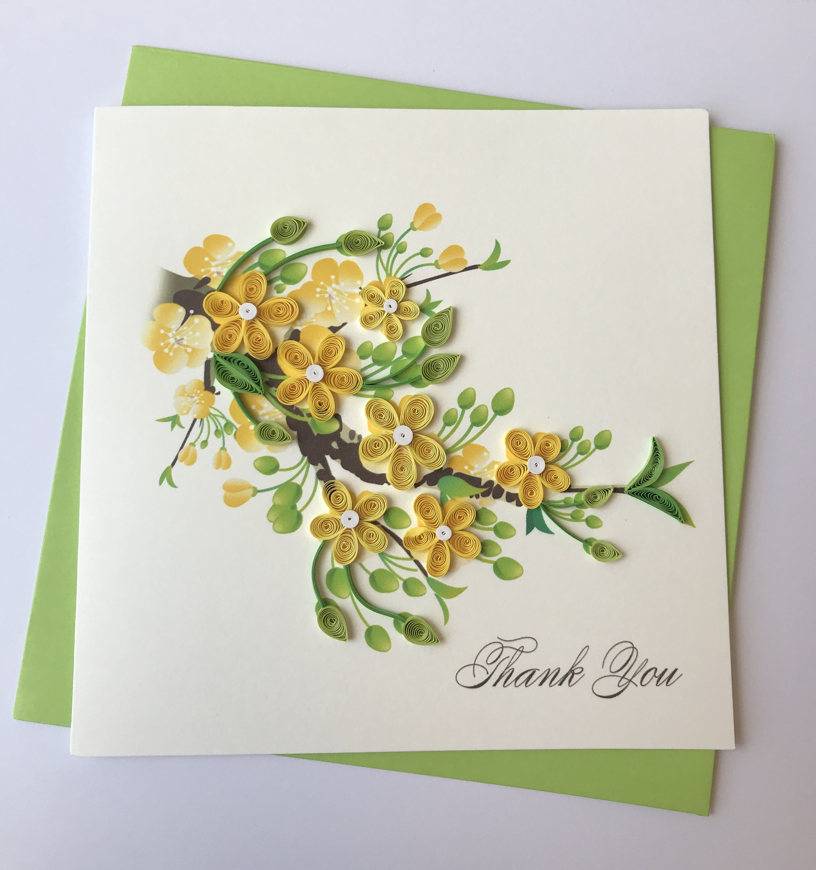 Thank You Card, Quilling Greeting Card, Handmade Greeting Card ...