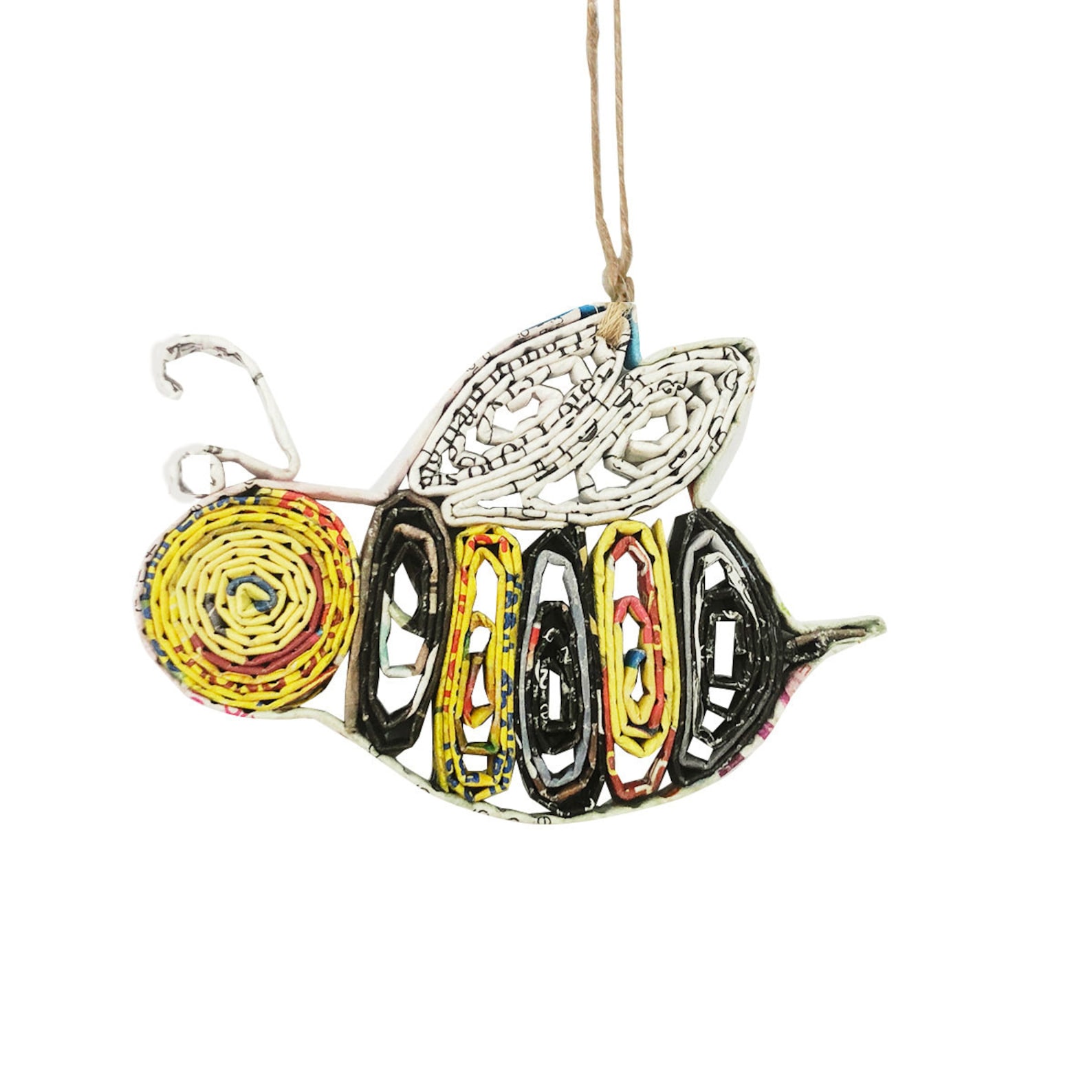 Bee Ornament Eco-art Recycled Quilled Paper Christmas - Etsy