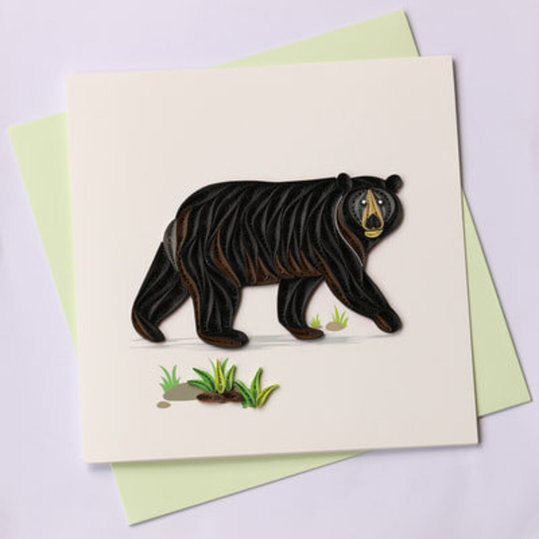 Black Bear Quilling Greeting Card Quilling Cards Birthday Cards