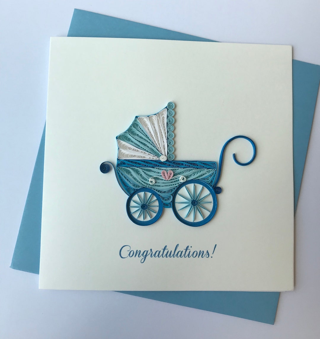 Baby Boy Quilling Greeting Card, Handmade Greeting Card, Quilling Cards ...