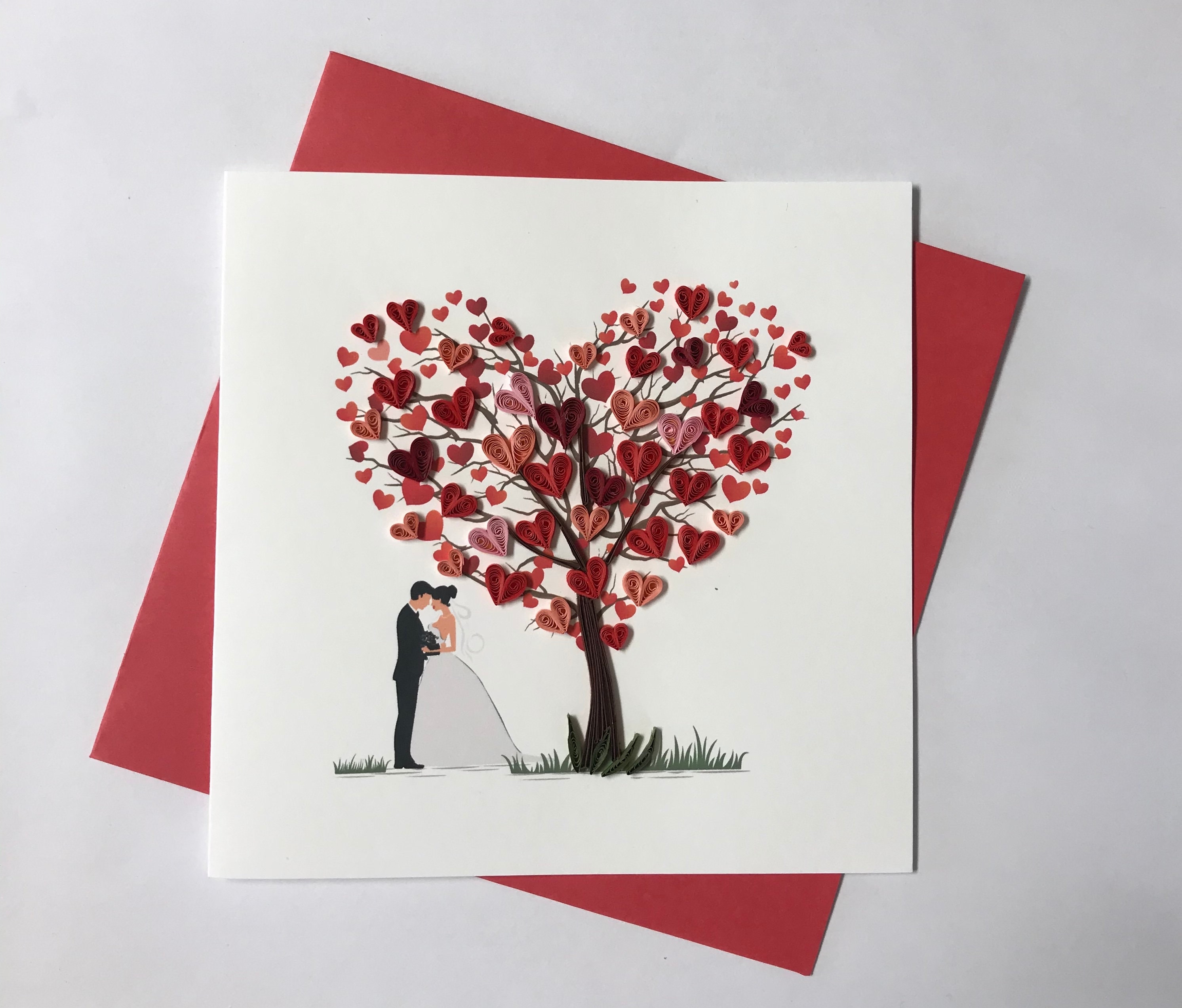 Wedding Quilling Greeting Card, Handmade Greeting Card, Quilling Cards ...