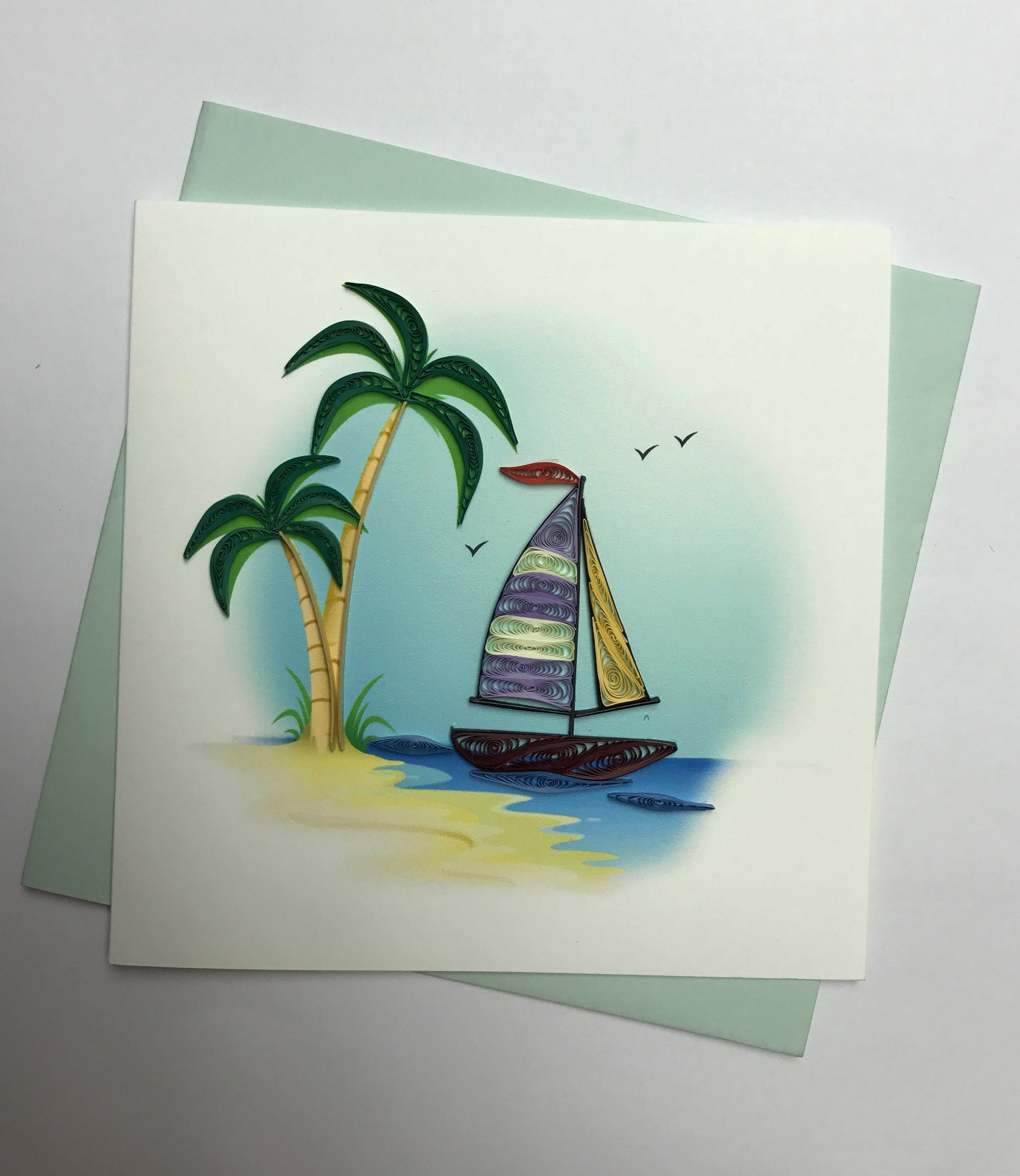 Sail Boat Quilling Greeting Card - Etsy
