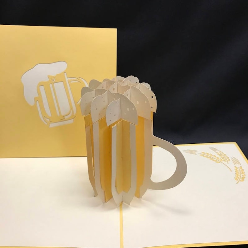 Beer Mug 3-d Pop up Card, Popup Beeer Card, Beer Greeting Card, Guys ...