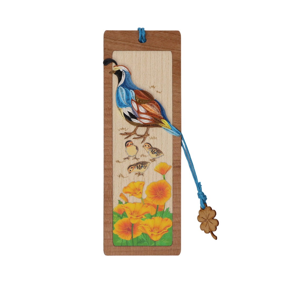 California Quail Bookmark, Quilling Bookmark, Bookmark, Quilling Cards ...