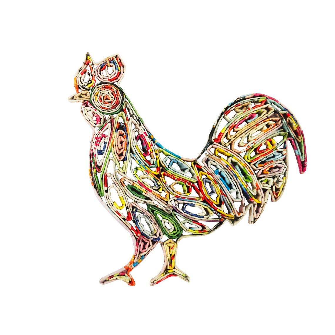 Rooster Ornament, Eco-art, Recycled, Quilled Paper, Christmas Decor ...