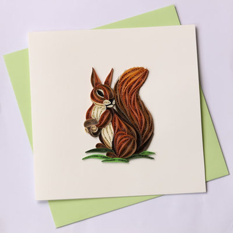 Squirrel Quilling Greeting Card, Quilling Cards, Birthday Cards ...
