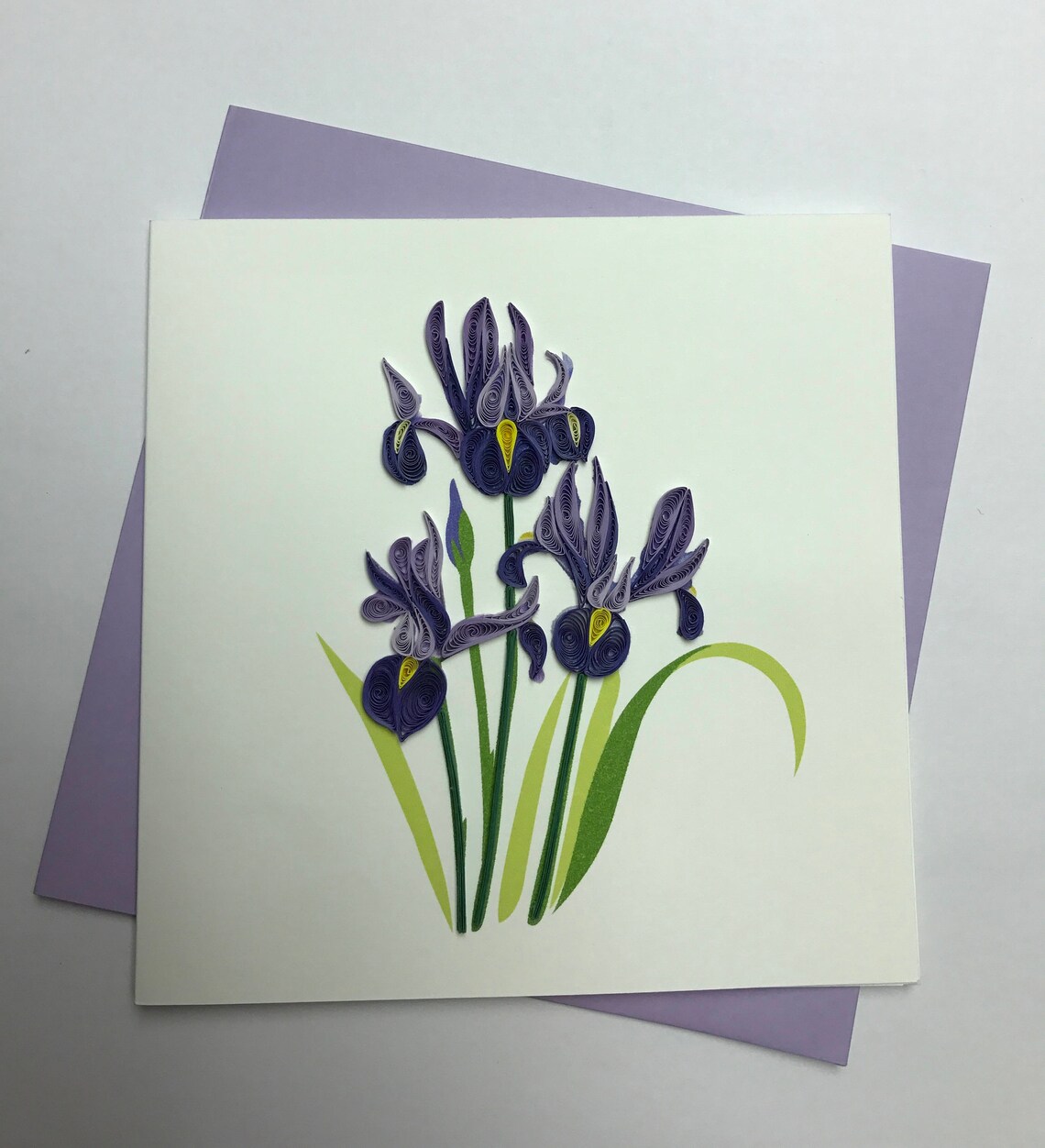 Iris Flower Quilling Greeting Card - Etsy