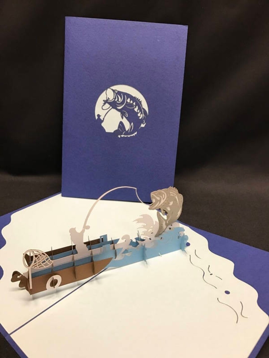 Fishing 3-d Pop up Card - Etsy