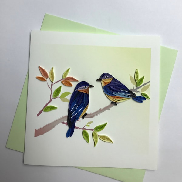 Blue Bird Card - Etsy