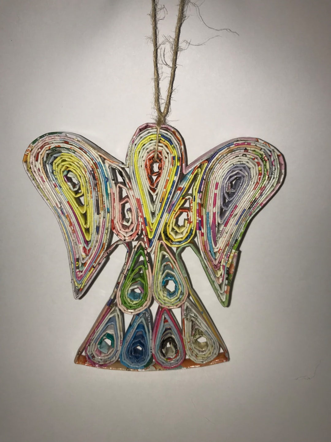 Eco-art Angel Ornament, Eco-art, Recycled, Quilled Paper, Christmas ...