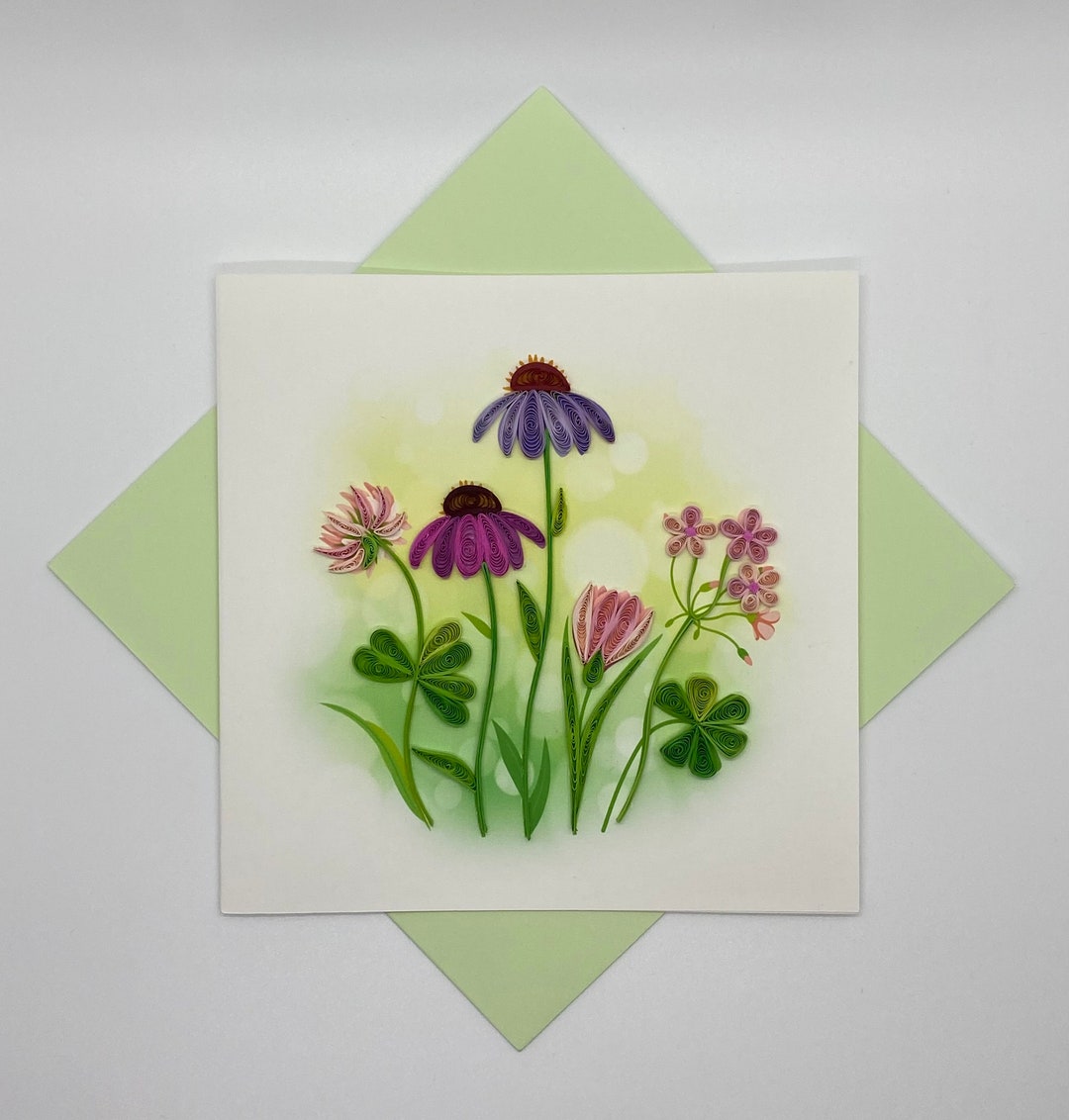 Wildflower Quilling Greeting Card, Handmade Greeting Card, Quilling ...