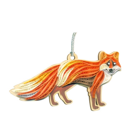 Red Fox Ornament Handmade Ornament Quilling Quilled - Etsy