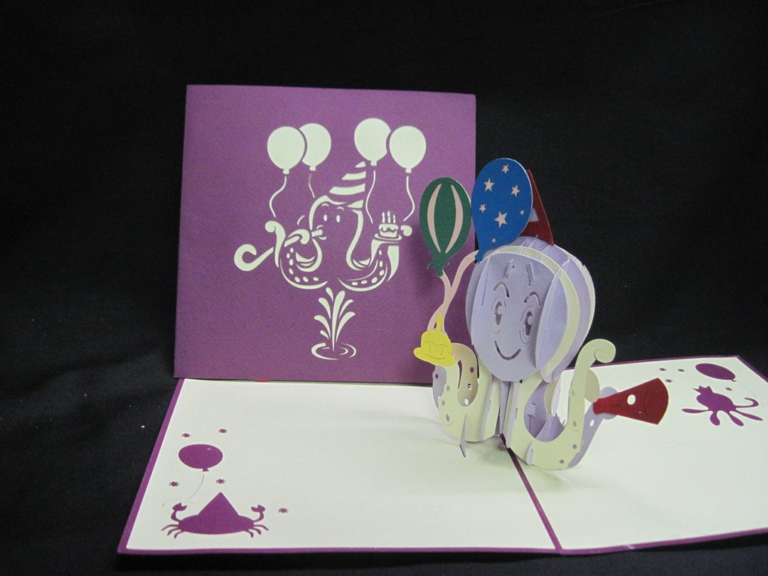 3-D Birthday Pop-up Card, 3-D Pop up Card, 3D Birthday Card, Popup Card ...