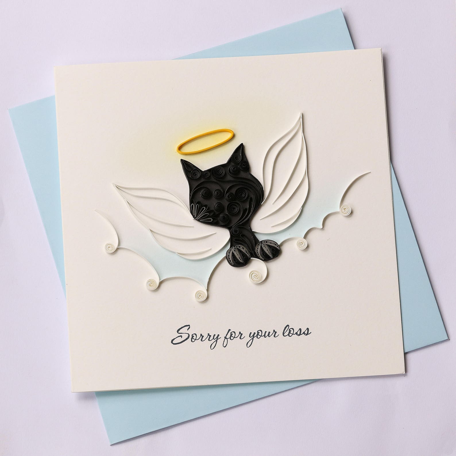 Cat Sympathy Quilling Greeting Card, Quilling Cards, Birthday Cards ...