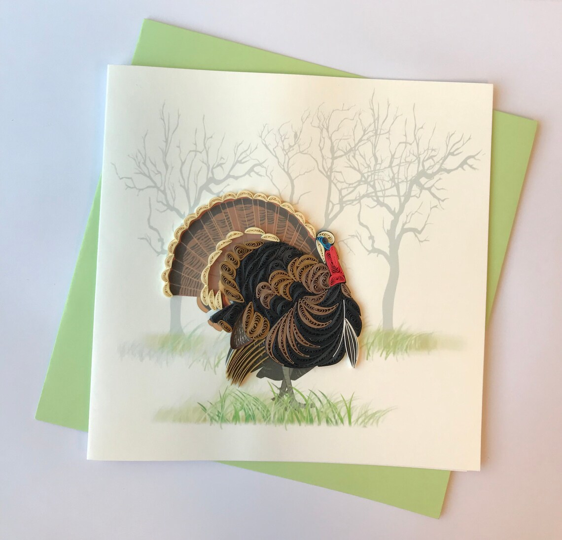 Turkey Card Quilling Greeting Card Handmade Greeting Card | Etsy