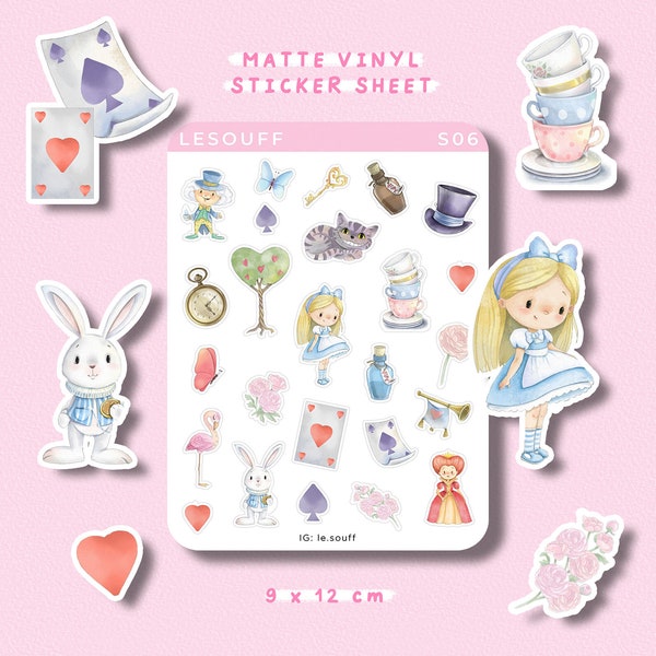 Alice in Wonderland Stickers - Etsy