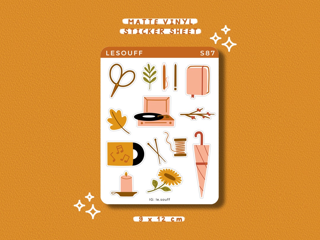 Aesthetic Fall Deco Stickers Sheet / Lesouff / S87 - Etsy
