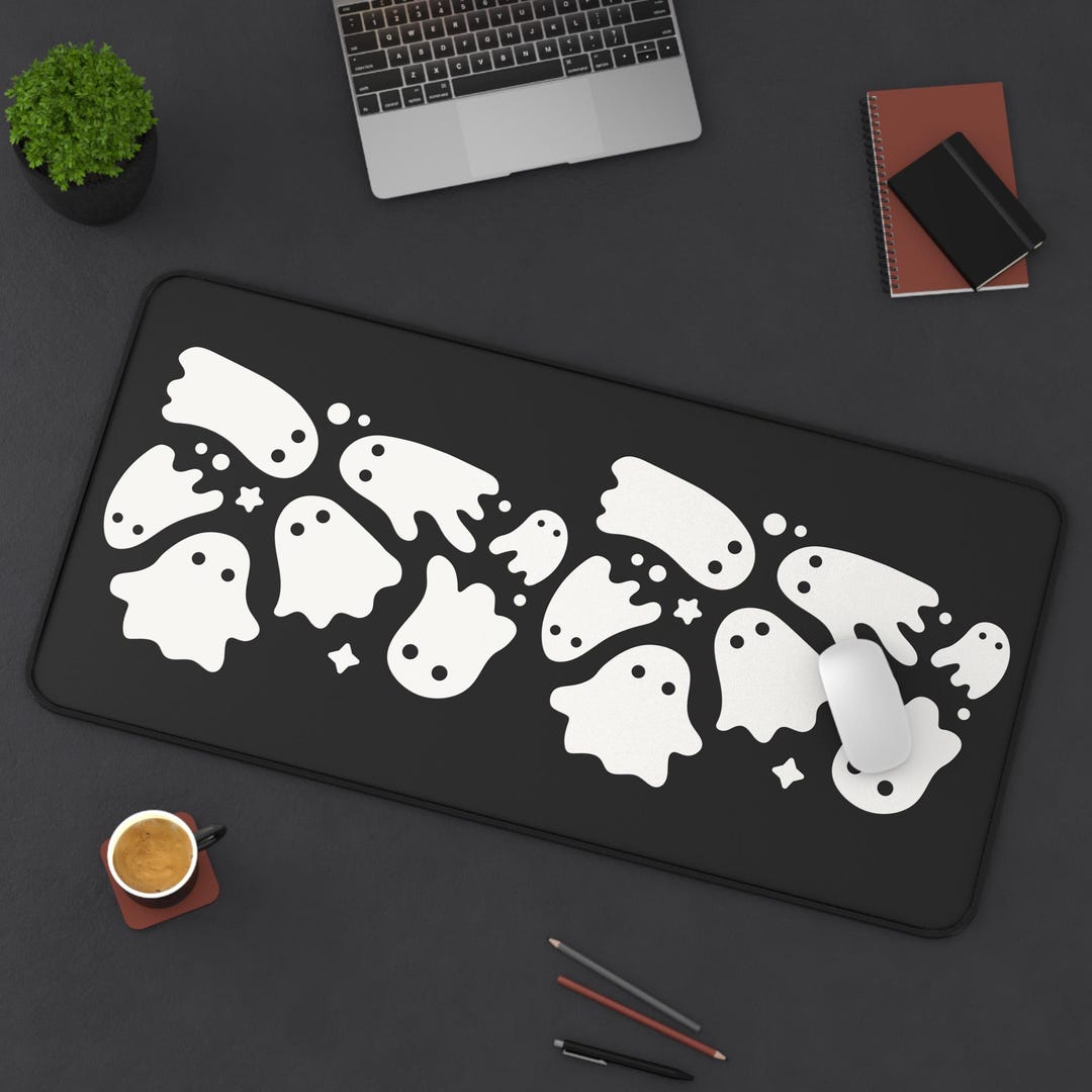 Spooky Ghost Desk Mat, Halloween Ghost Card Mat, Haunted Office Decor ...