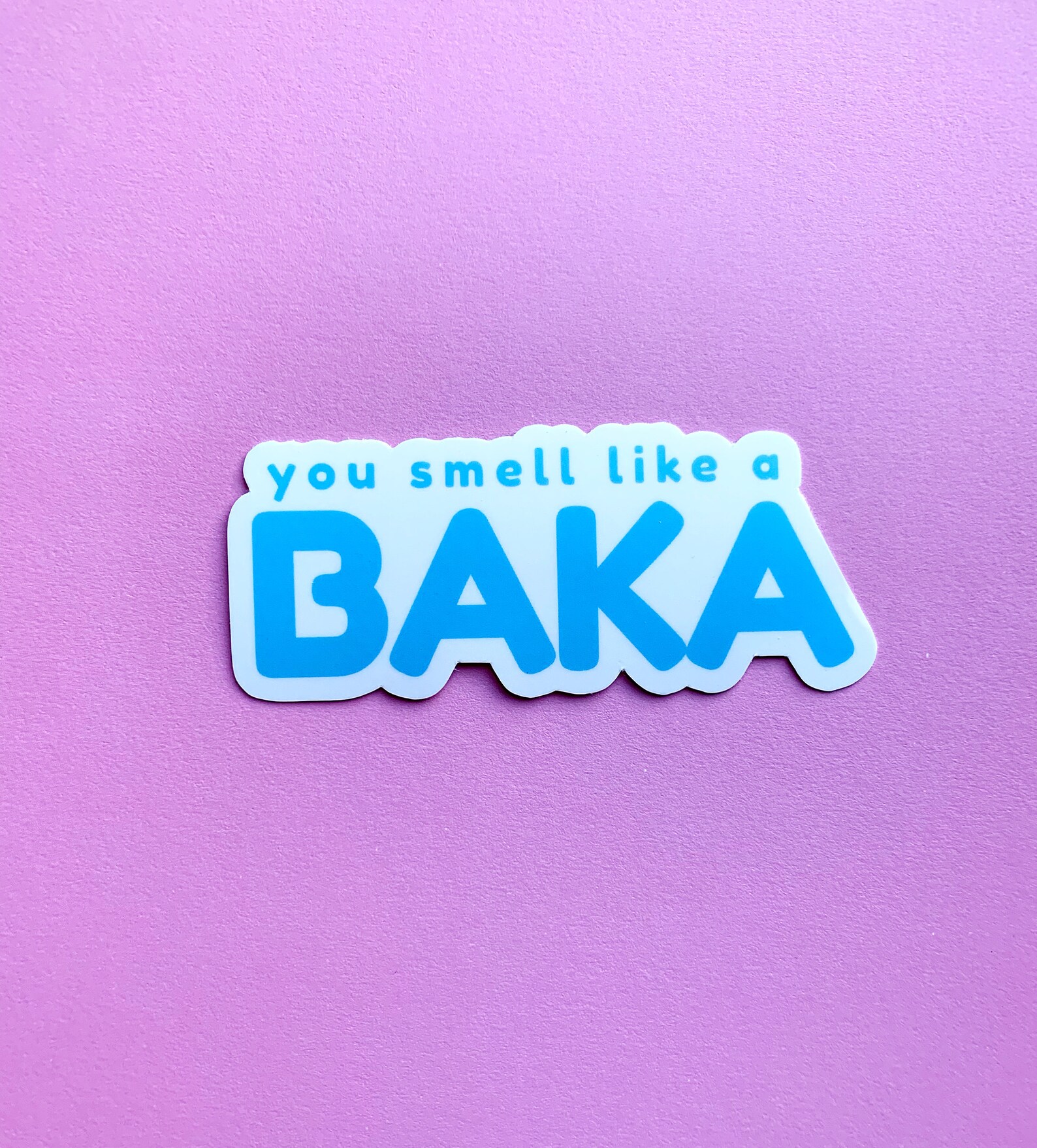 You Smell Like a Baka Vinyl Meme Sticker 4 X | Etsy India