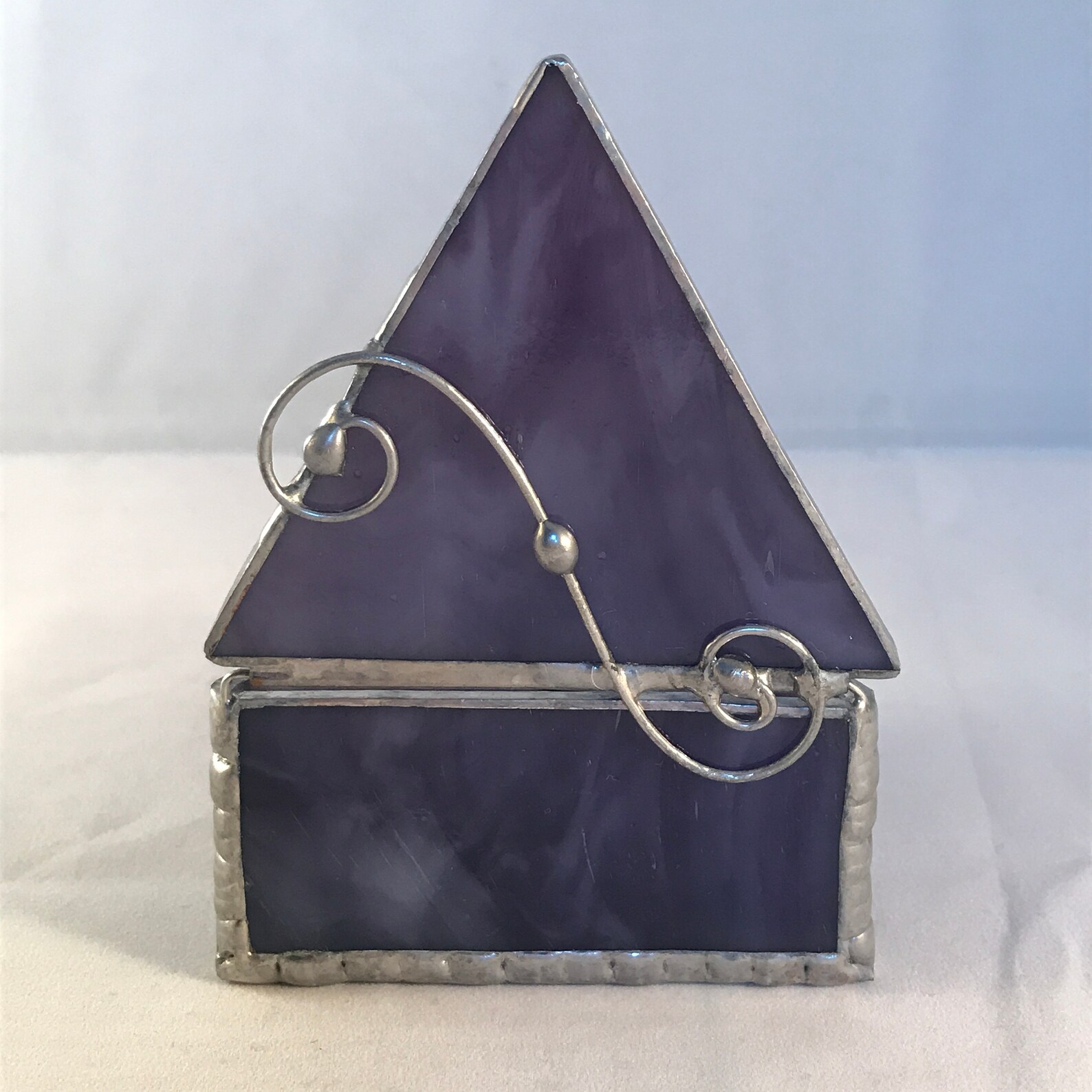 Stained Glass Triangle Jewelry and Keepsake Box - Purple - Etsy