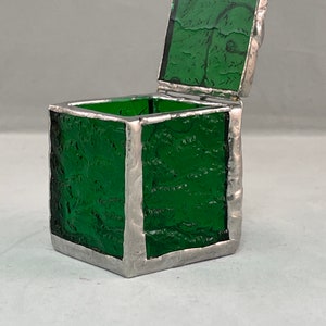 Small Stained Glass Ring Box - Green - Etsy