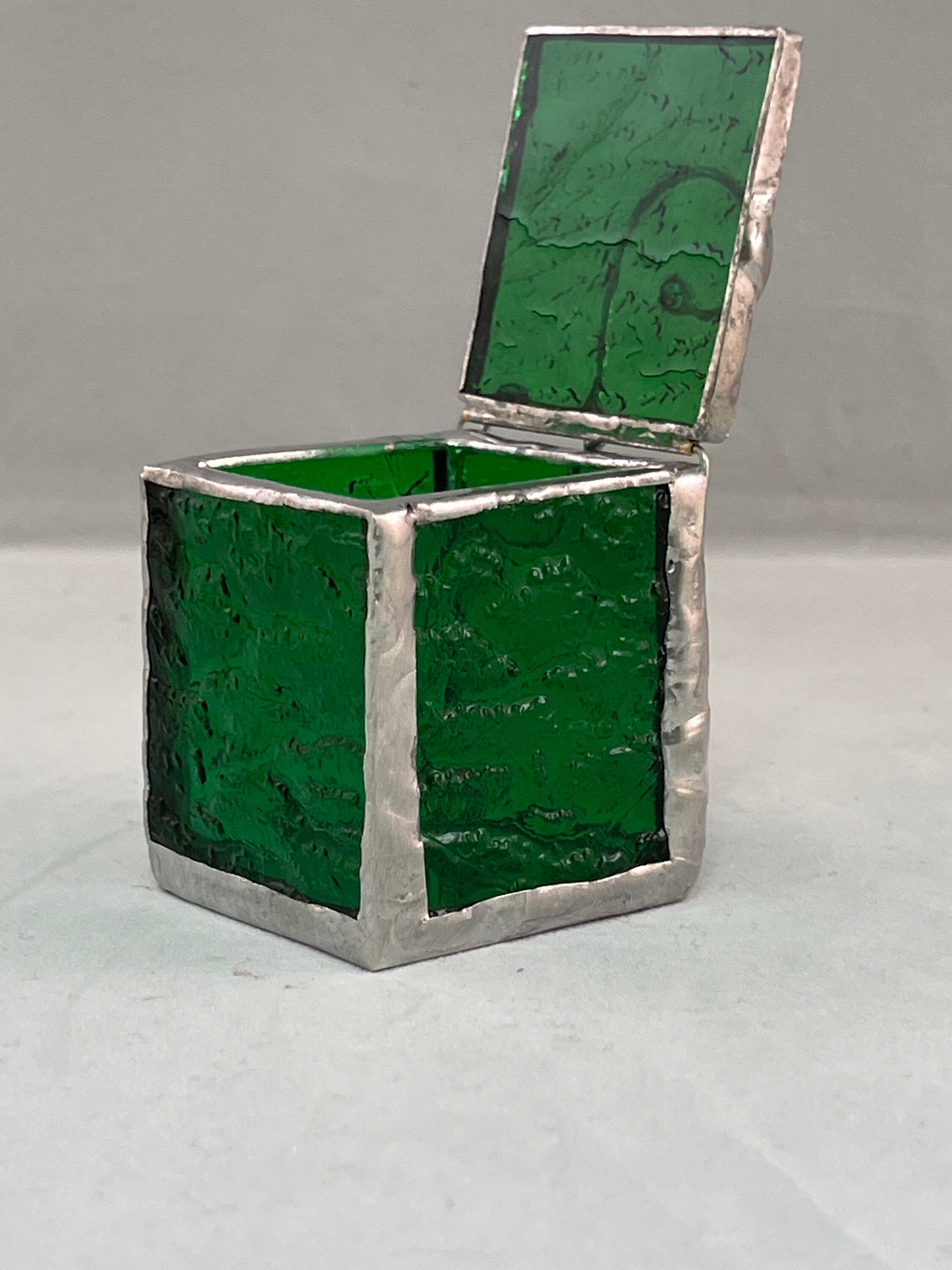 Small Stained Glass Ring Box - Green - Etsy
