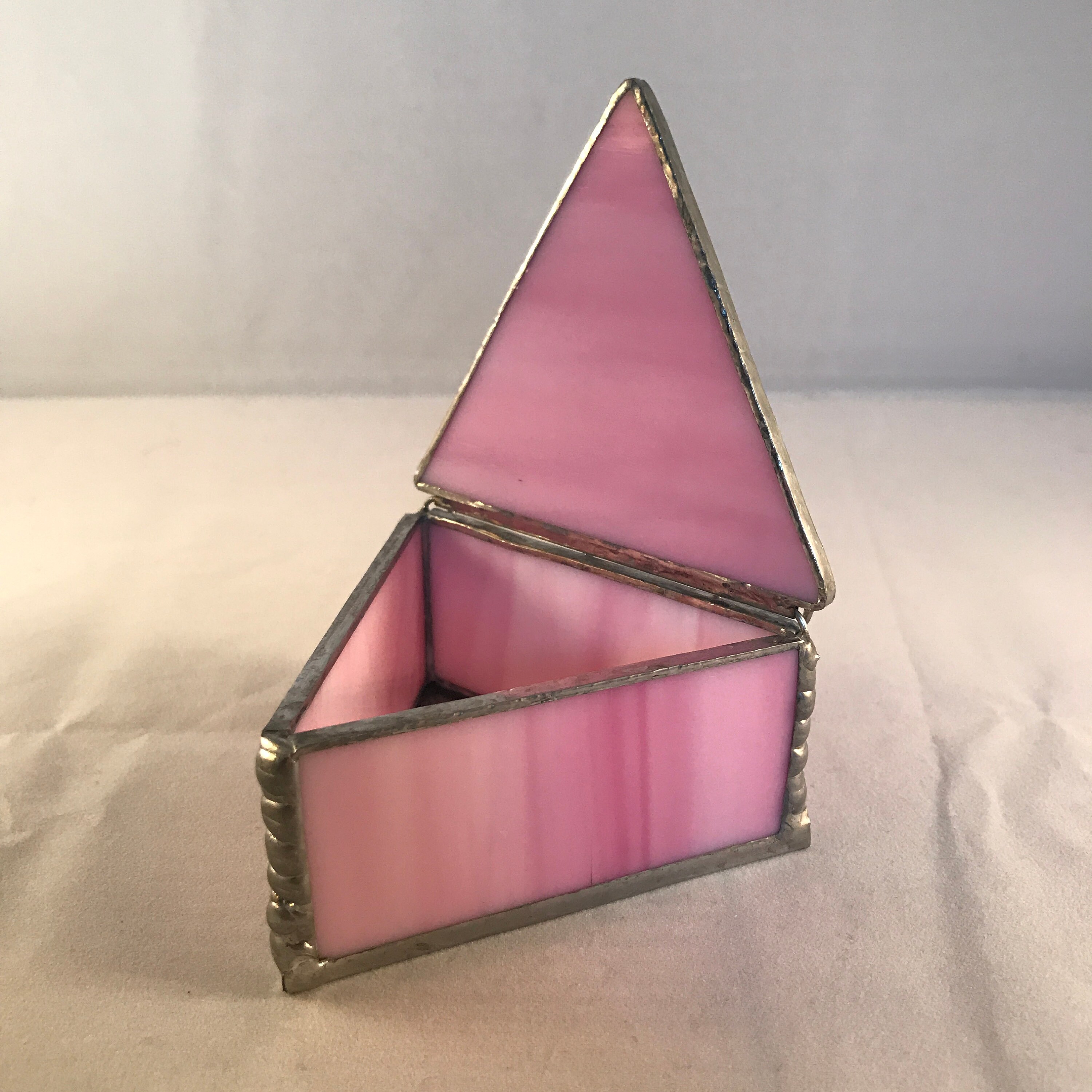 Stained Glass Triangle Jewelry and Keepsake Box - Pink - Etsy