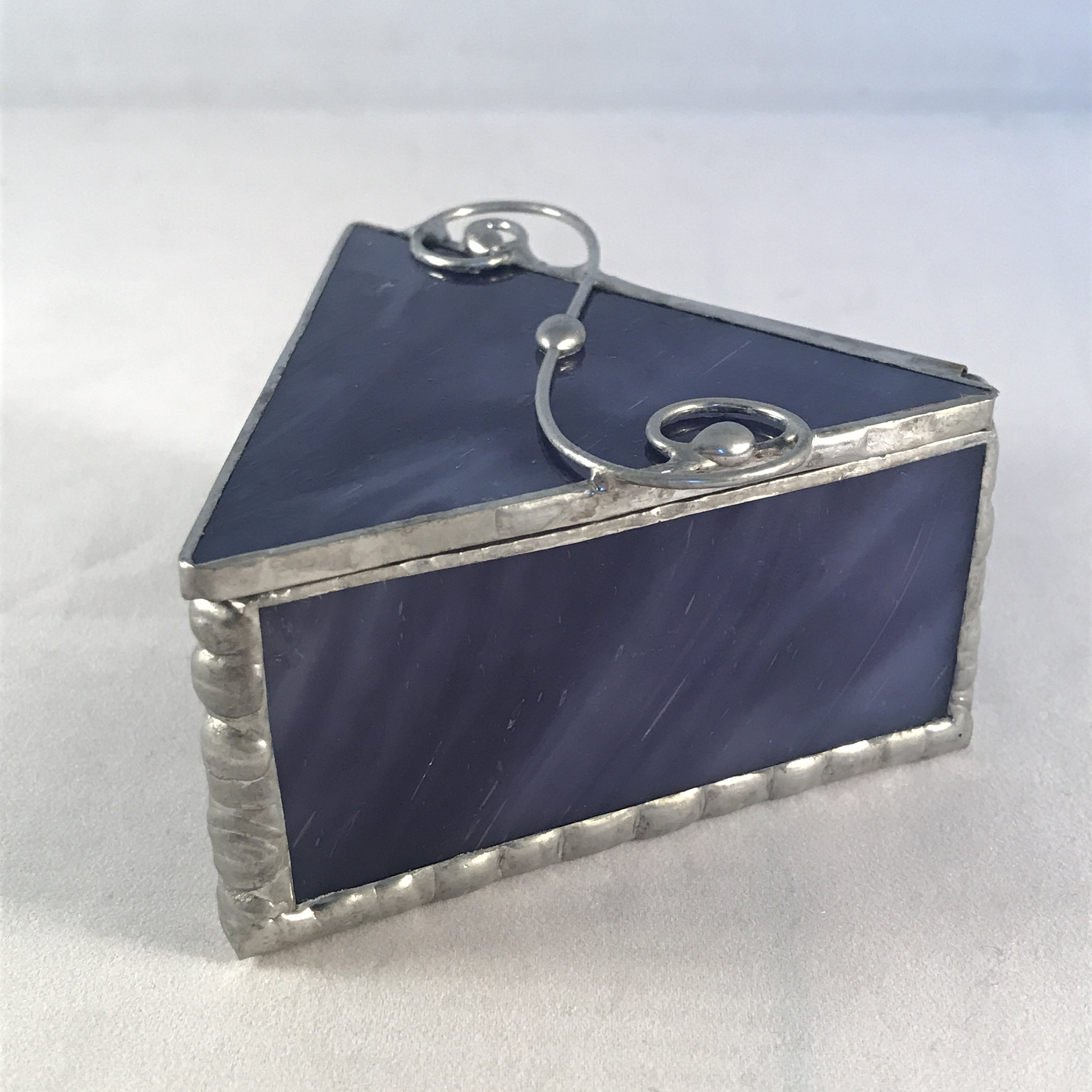 Stained Glass Triangle Jewelry and Keepsake Box - Purple - Etsy