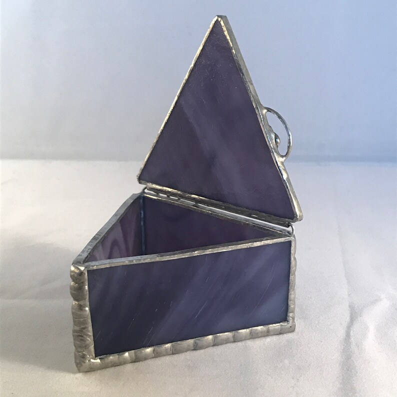 Stained Glass Triangle Jewelry and Keepsake Box - Purple - Etsy