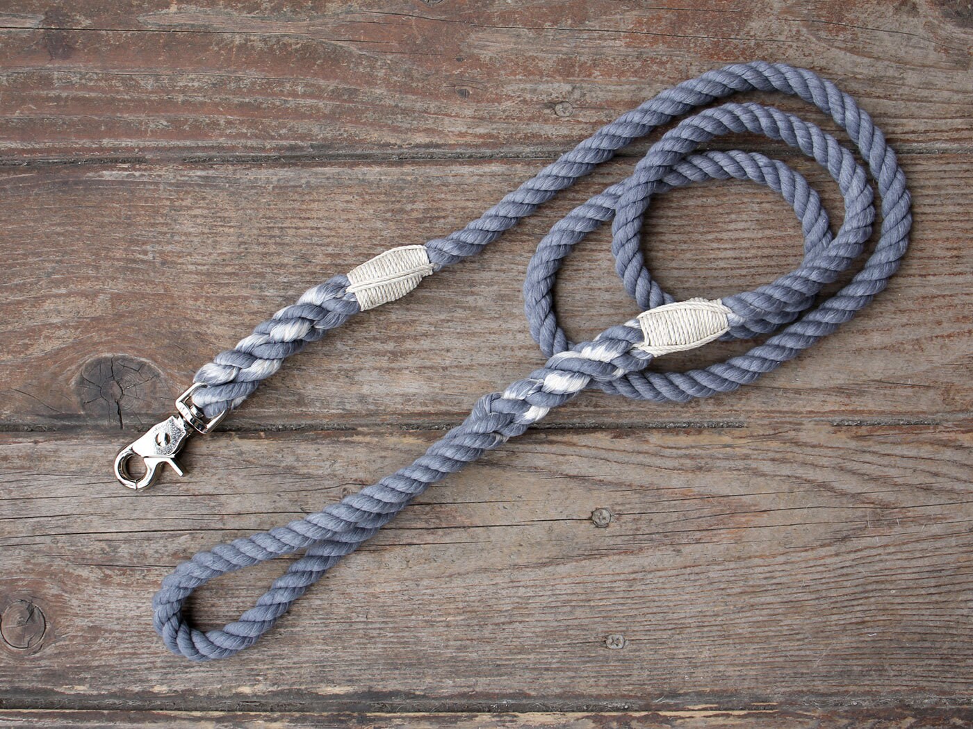 Seaside Blue Natural Cotton Rope Dog Leash Nautical Dog - Etsy