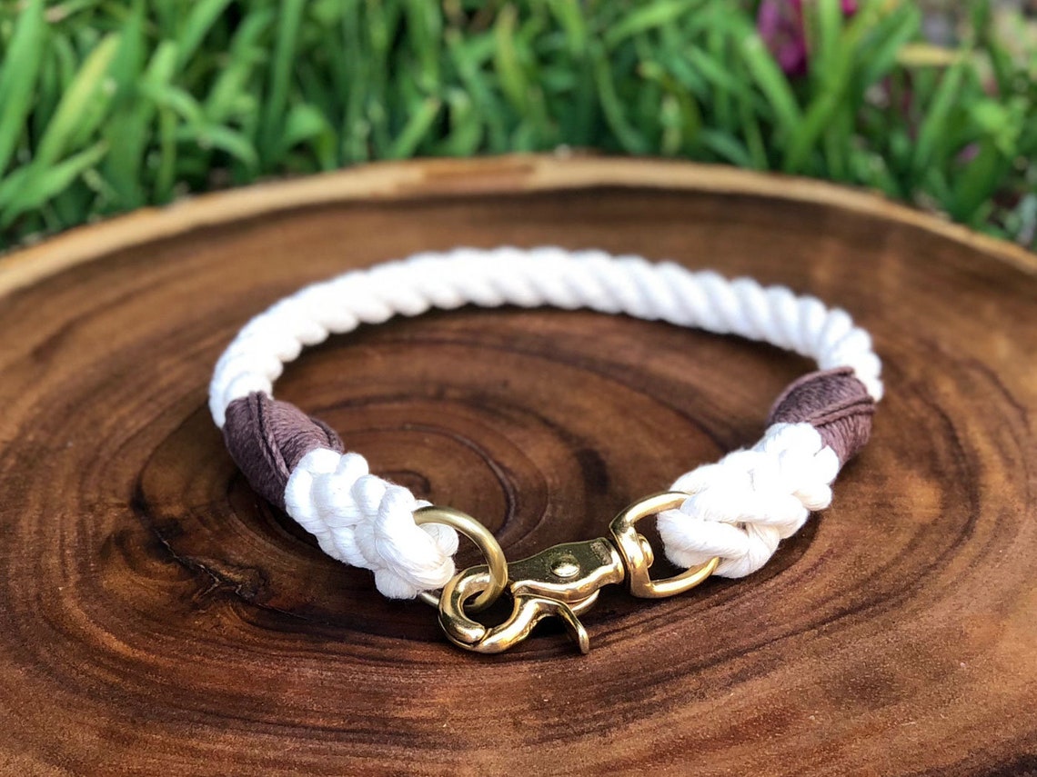 Natural Cotton Rope Dog Collar Handmade Dog ID Collar | Etsy