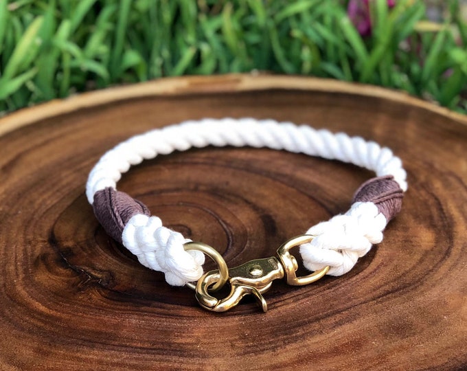 Natural Cotton Rope Dog Collar Handmade Dog ID Collar - Etsy