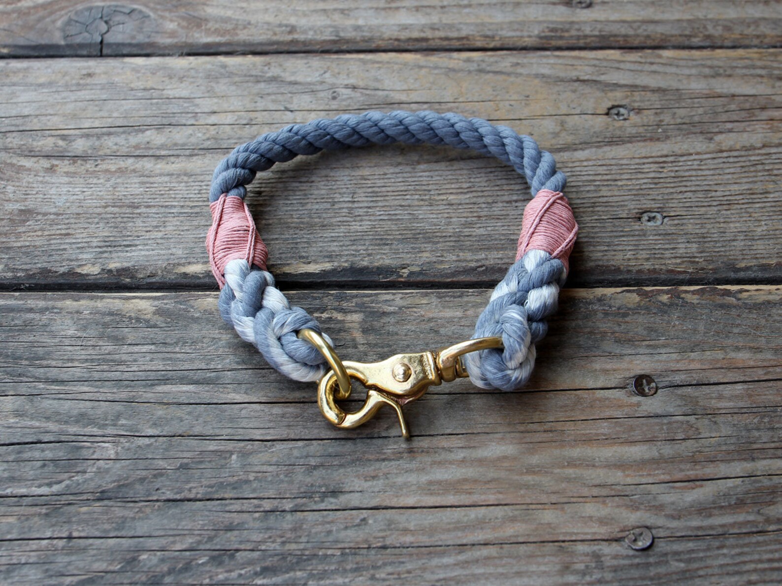 Seaside Blue Natural Cotton Rope Dog Collar Nautical Dog - Etsy
