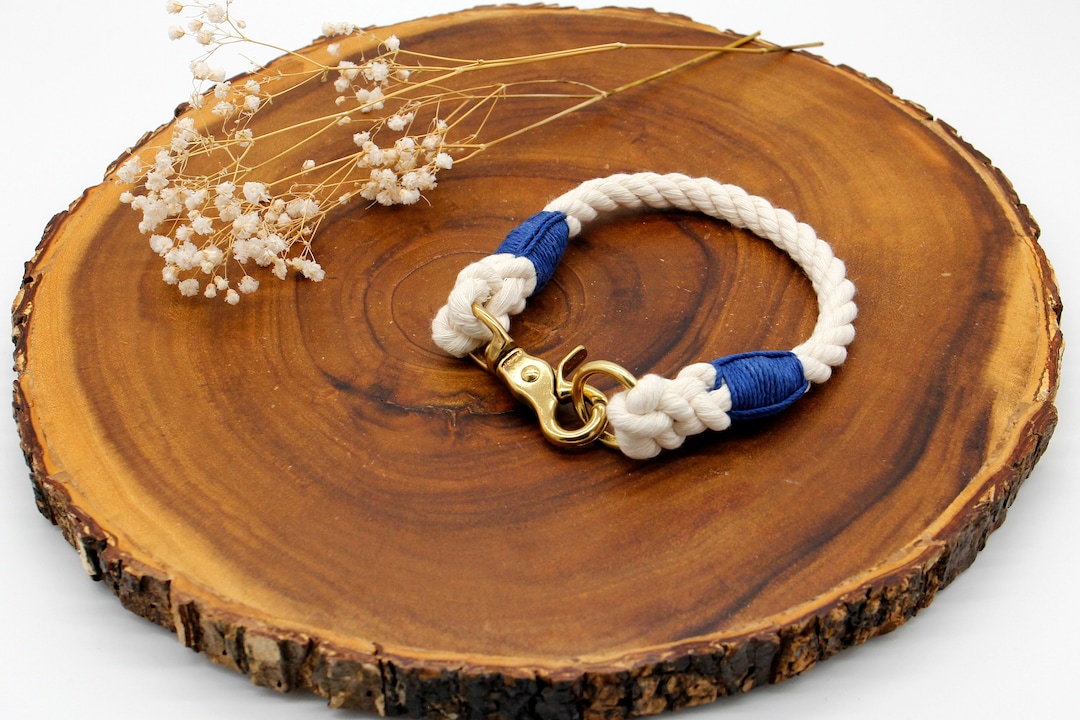 Natural Cotton Rope Dog Collar - Handmade Dog ID Collar, Wedding Collar ...