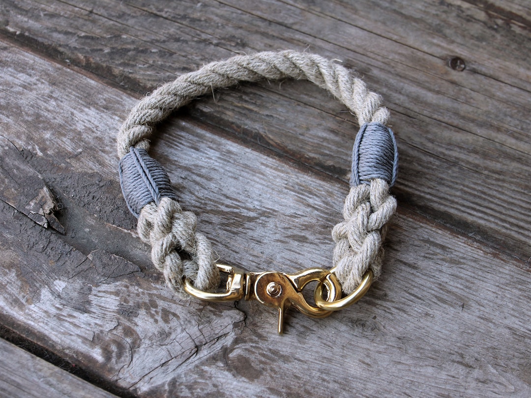Just Hemp Rope Dog Collar - Nautical Dog Collar, Handmade Dog Collar ...