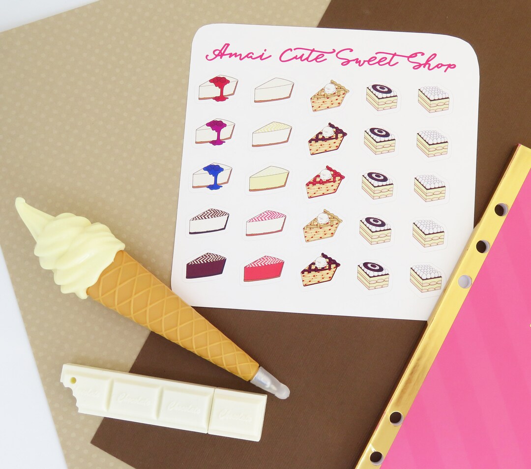 Cute Cheesecake, Pie, and Tiramisu Sticker Pack - Etsy