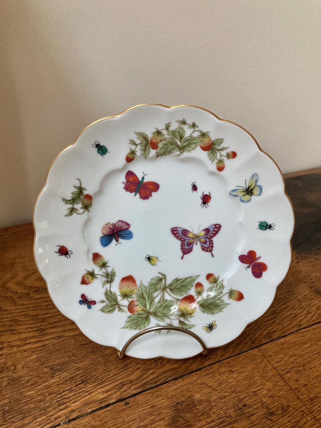 7 1/2” Lenwile China Plate, Springtime Butterdly Ardalt Japan ...