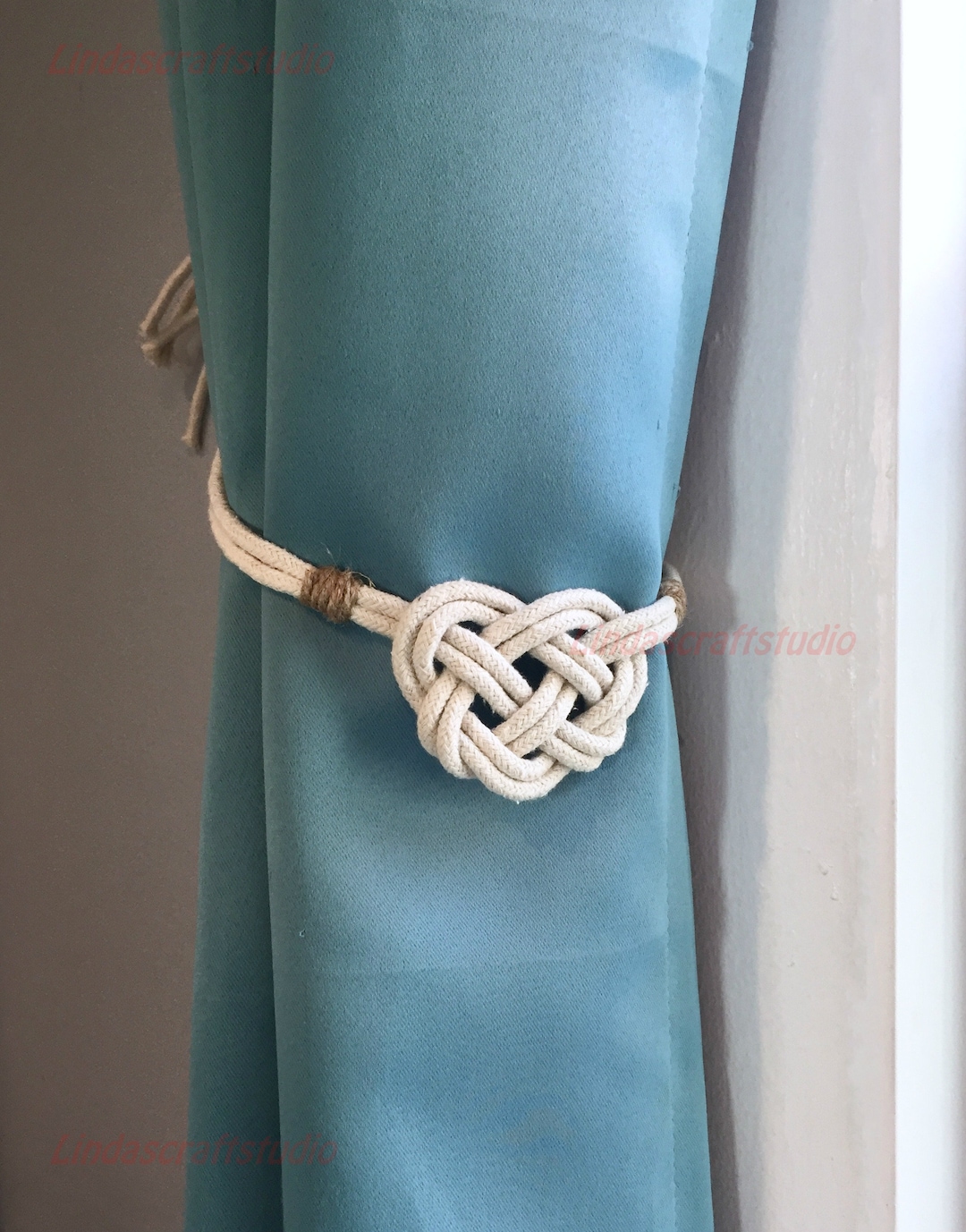 Rustic Celtic Love Knot Tieback,wedding Decor, Macrame Curtain Tie ,tie ...