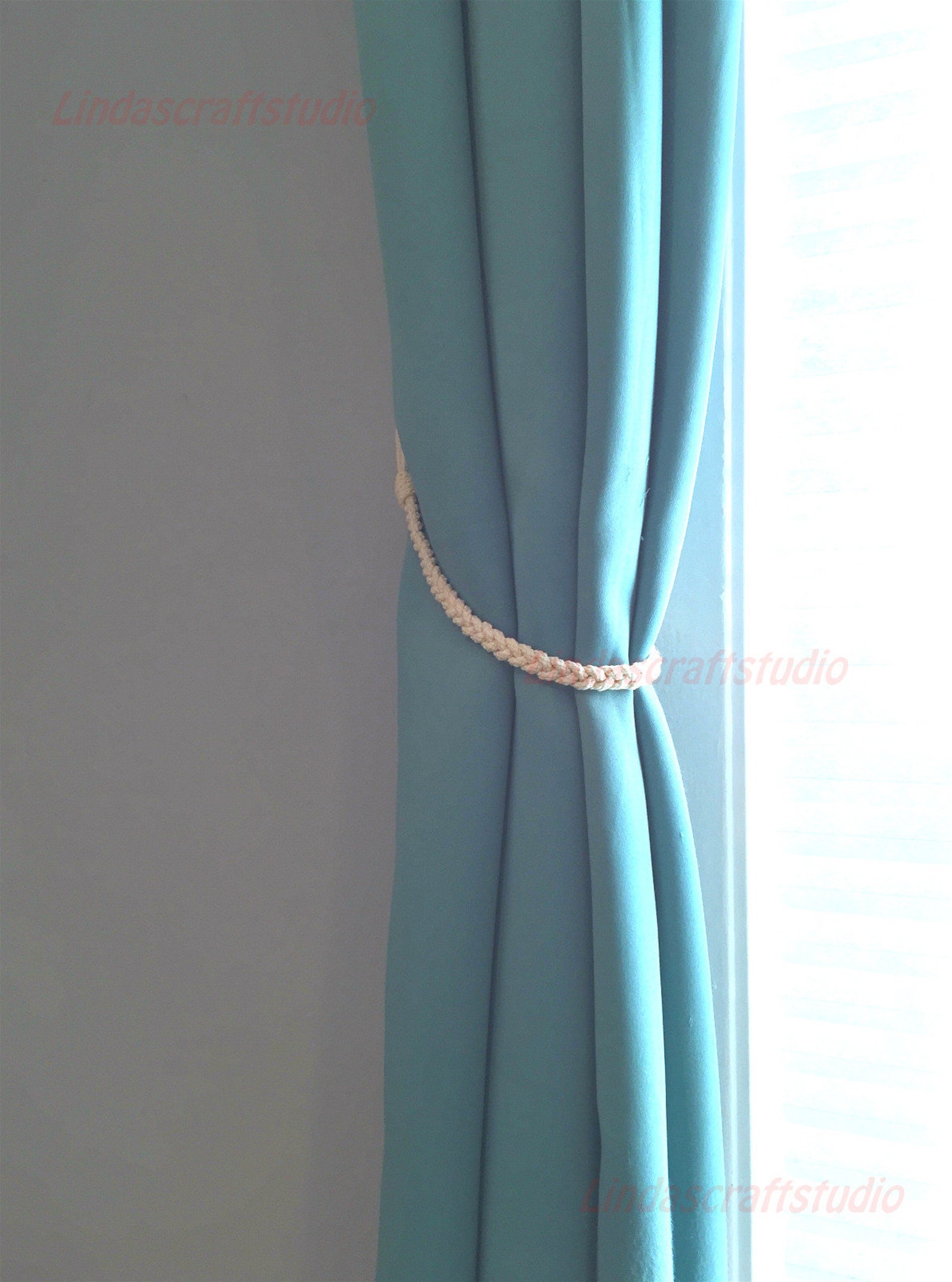 Nautical Pigtail Knot Tieback Natural White Cotton Rope | Etsy