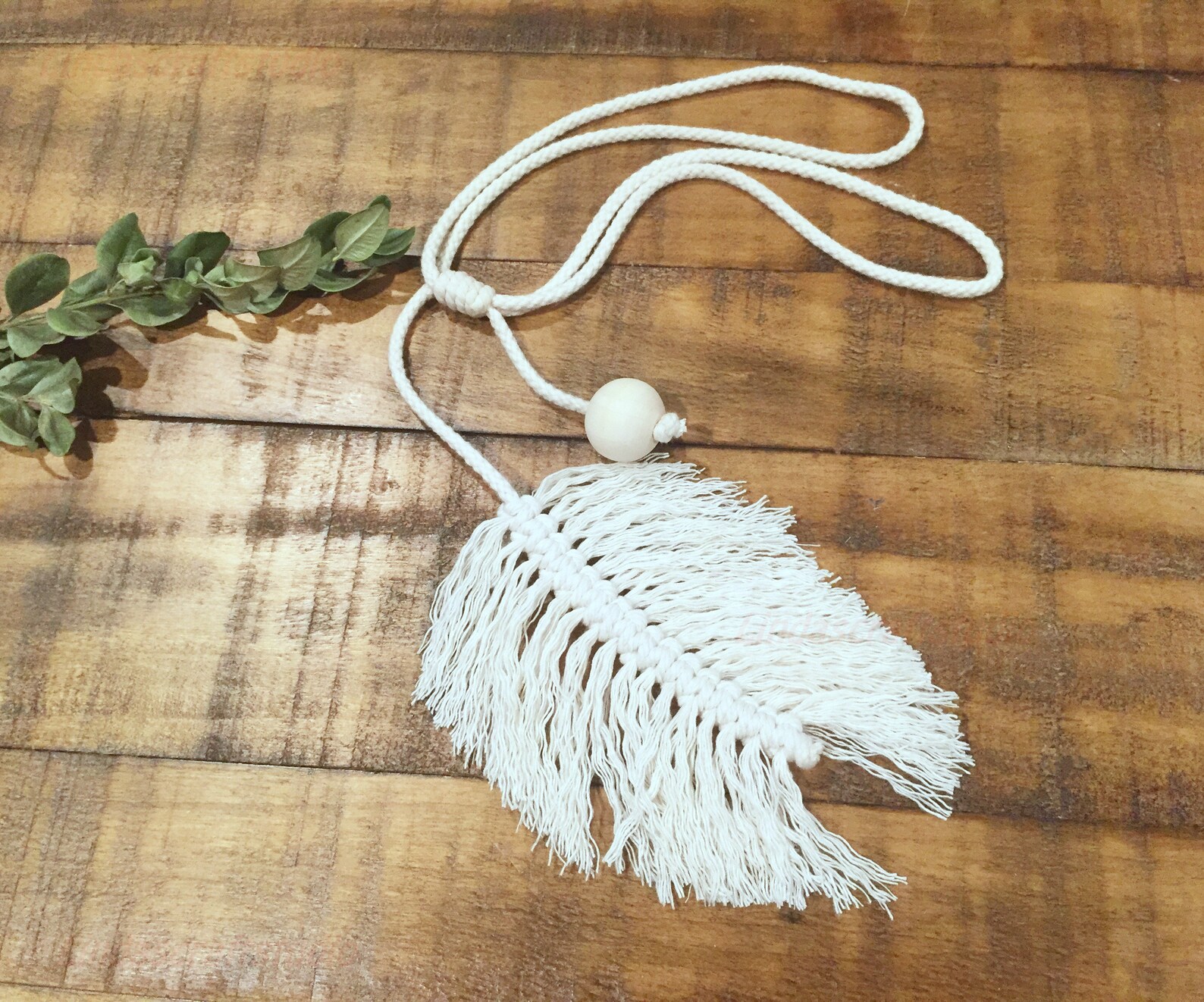 Macrame Bead and Feather Curtain Tiebacks Nautical Curtain | Etsy