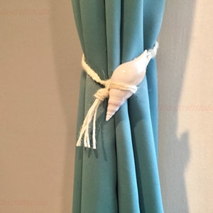 White Cone Shell Curtain Tiebacks,beach Style Tiebacks,hemp Rope ...