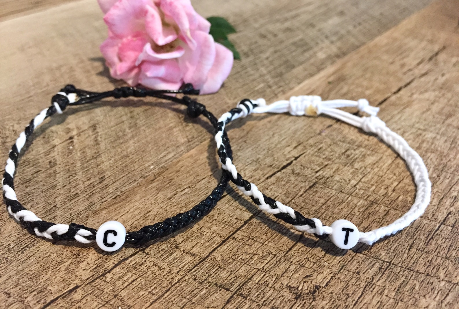 Personalized Couple Bracelet Custom Initial Braided Couple - Etsy