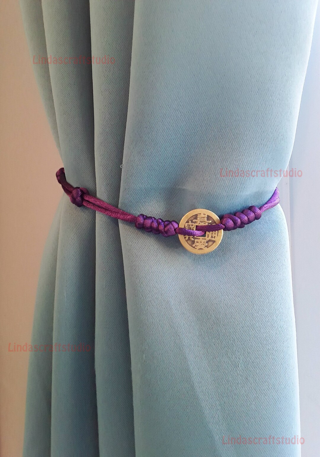 Good Luck Coin Curtain Tieback: Silky Rope Window Holder - Etsy