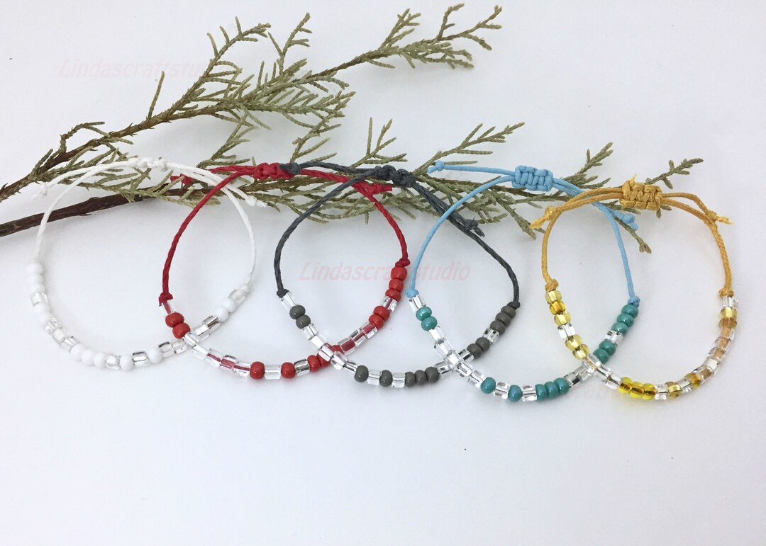 Custom Morse Code Bracelet,personalized Color Bead Morse Code Bracelet ...
