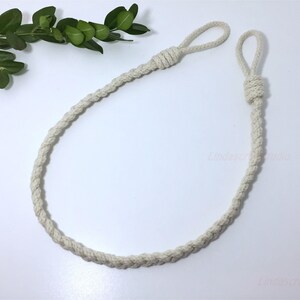 Nautical Pigtail Knot Tieback, Natural White Cotton Rope Tieback ...