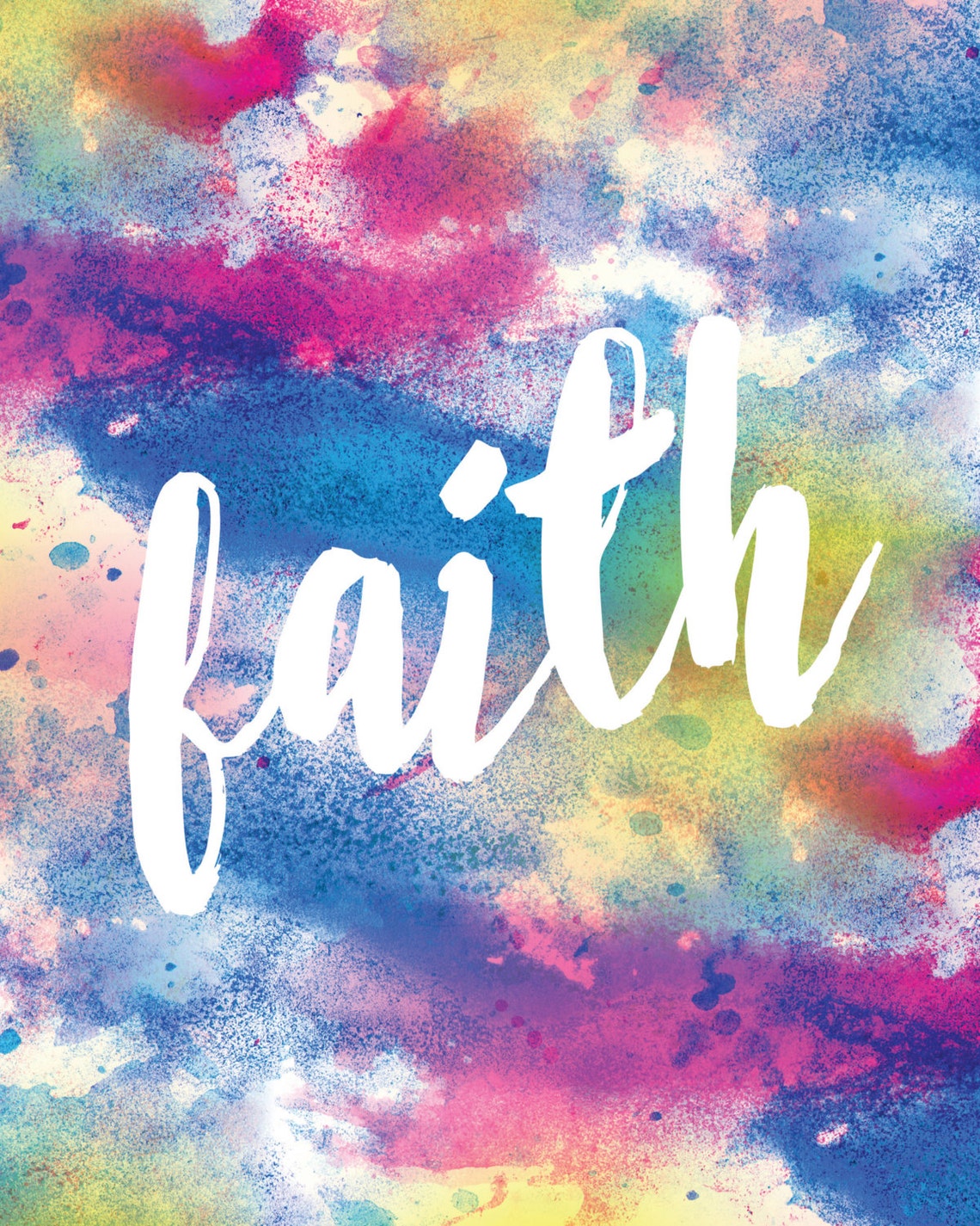 FAITH Spray Paint Art, Paint Splatter Art, Inspirational Art, Script ...