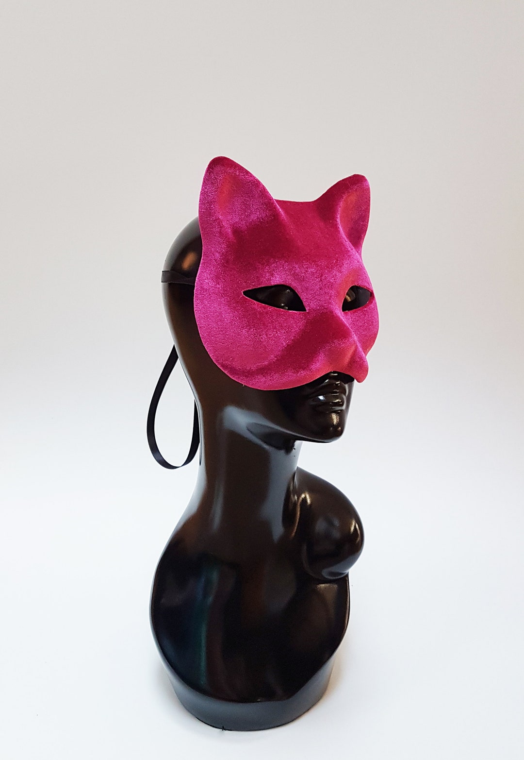 Pink Cat Ears Mask - Handmade Item - Masquerade Festival Carnival ...