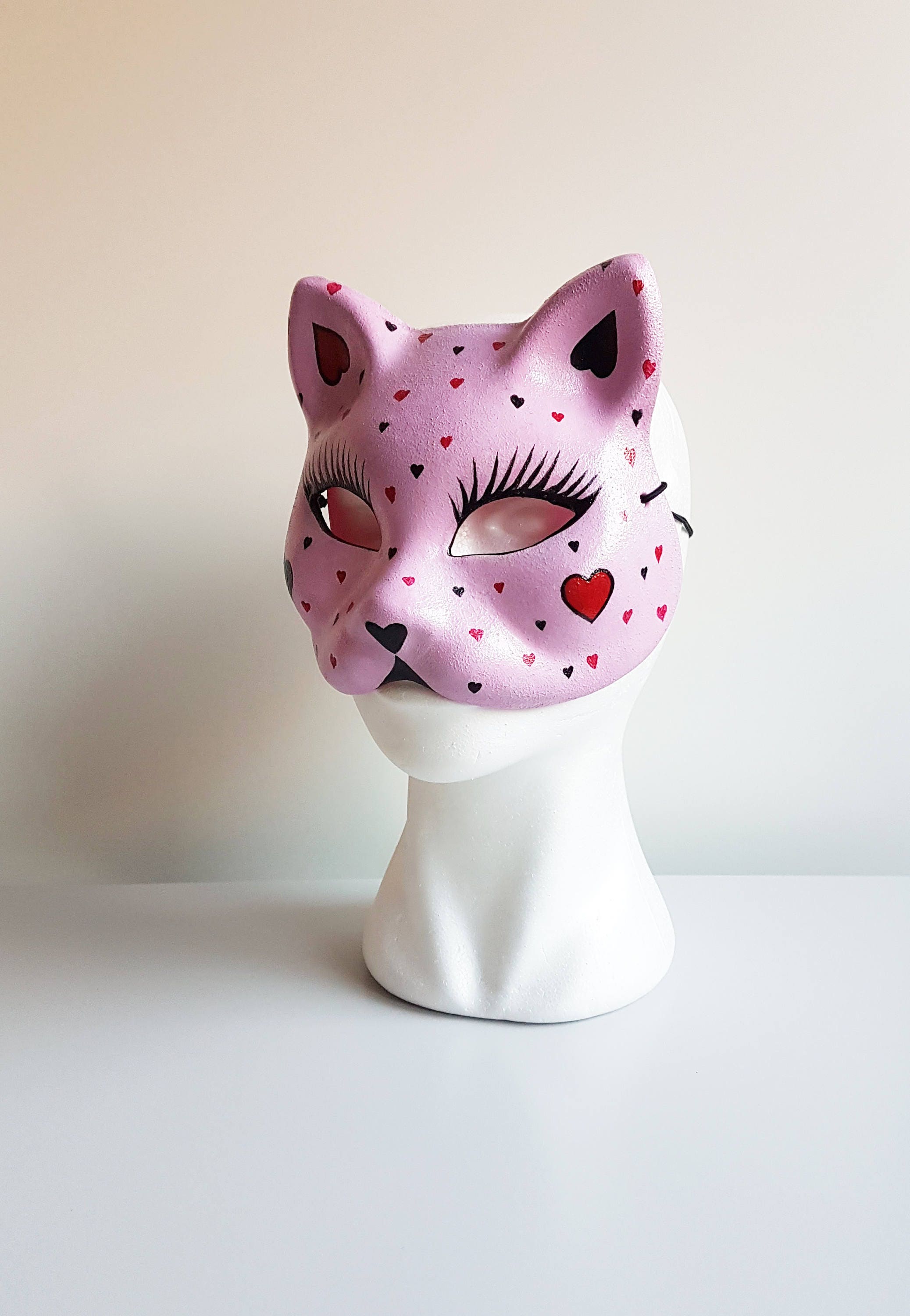 Pink Panther Mask / Catwoman / Pink Cat Mask / Cat Mask With - Etsy
